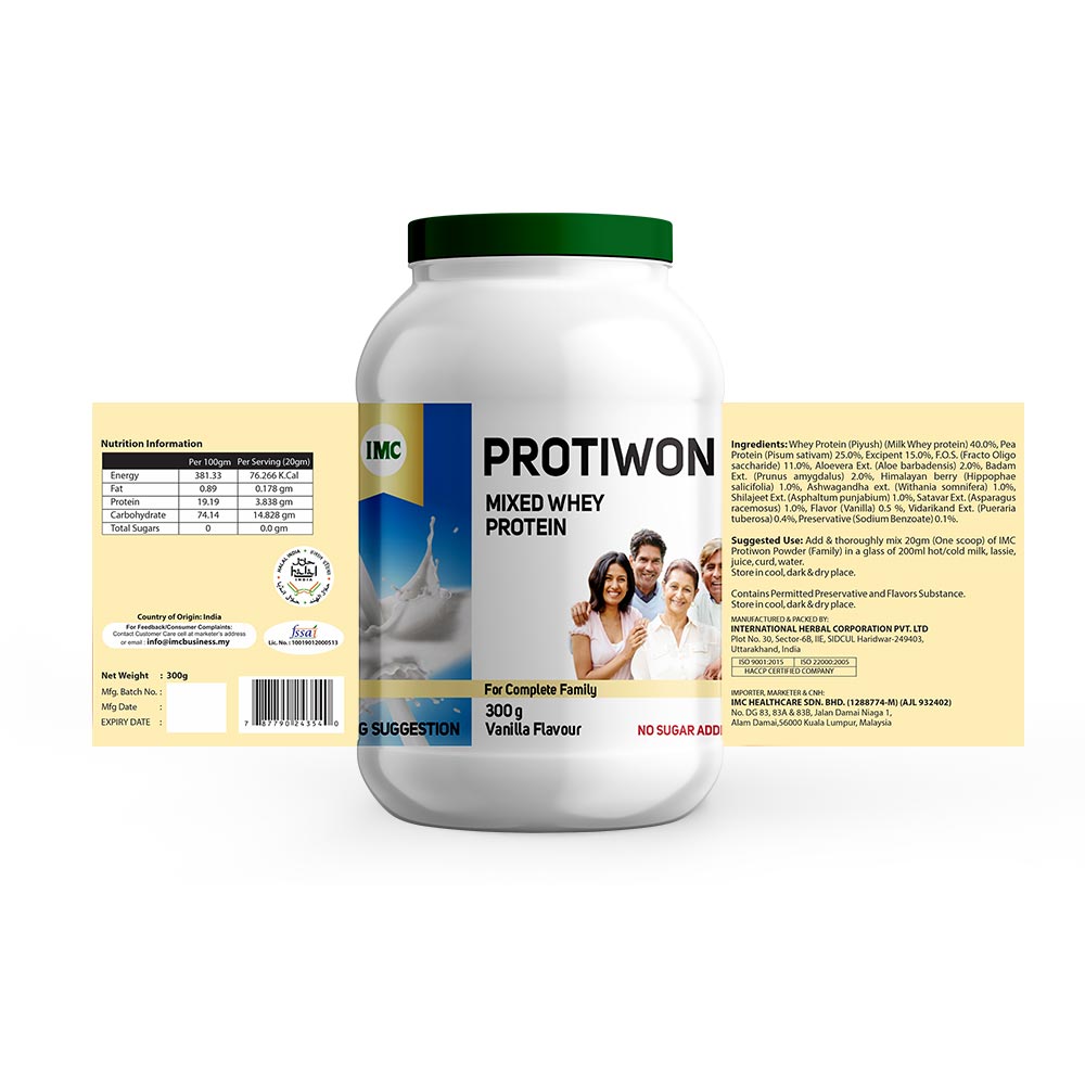 Protiwon Mixed Whey Protein For Complete Family Vanilla IMC HEALTHCARE ...